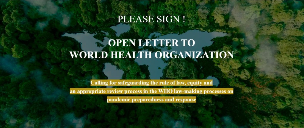 Open Letter to the World Health Organization: Please Read and Sign ...
